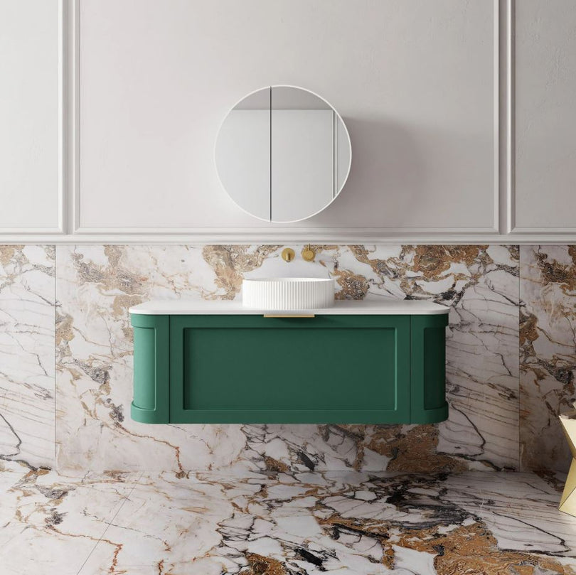Westminster Wall Hung Emerald Green Vanity – Designer Bathware