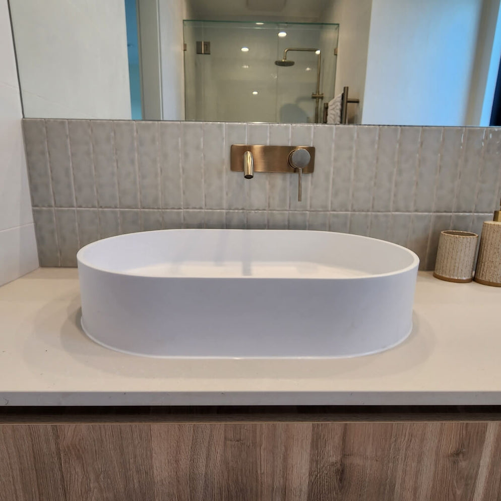 Fifth Avenue Plati Solid Surface Basin — Designer Bathware