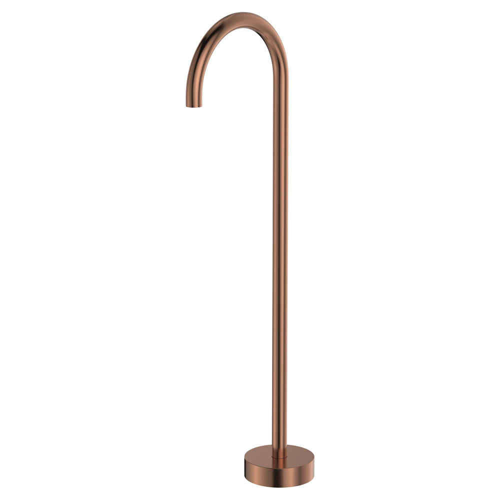 Gooseneck Floor Mounted Bath Outlet, Kaya Brushed Copper – Designer ...