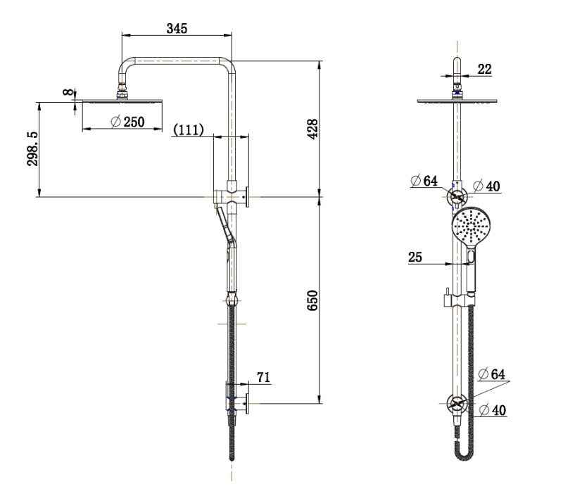 Modern National Star Luxury Shower Column Set Chrome – Designer Bathware