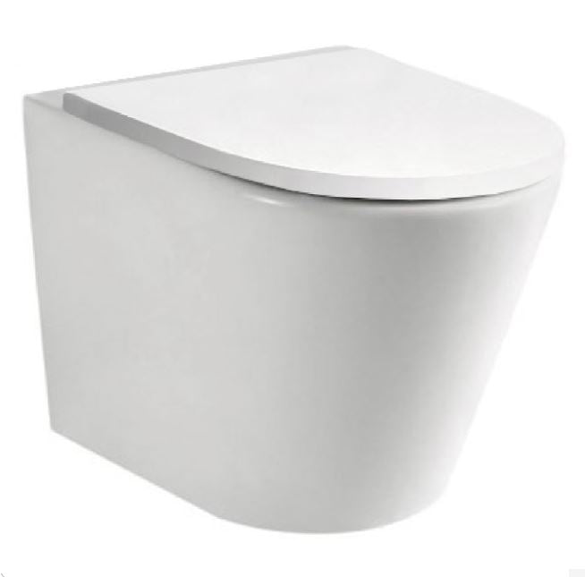 Axus Comfort Height Rimless Wall Faced Pan Wrap Seat — Designer Bathware