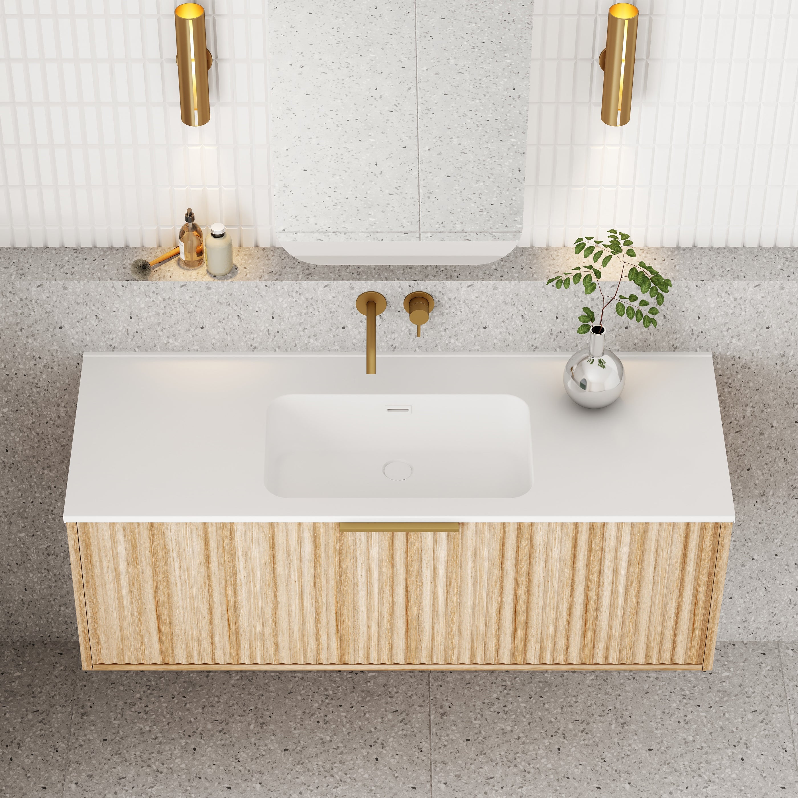 Cassa Designs Capture Natural Oak Wall Hung Vanity — Designer Bathware