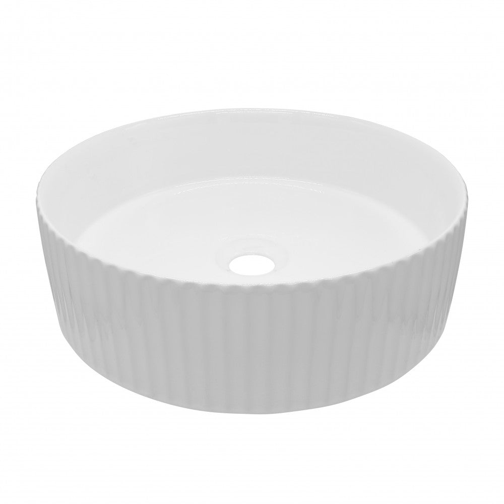 Fluut 400 Round Above Counter Basin - Gloss White — Designer Bathware