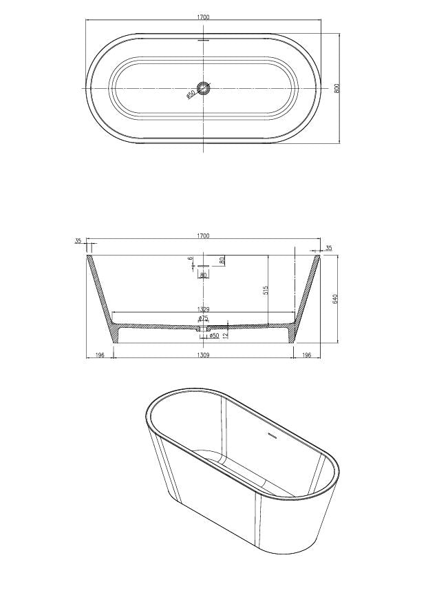 Pietra Bianca Olive Freestanding Bath — Designer Bathware