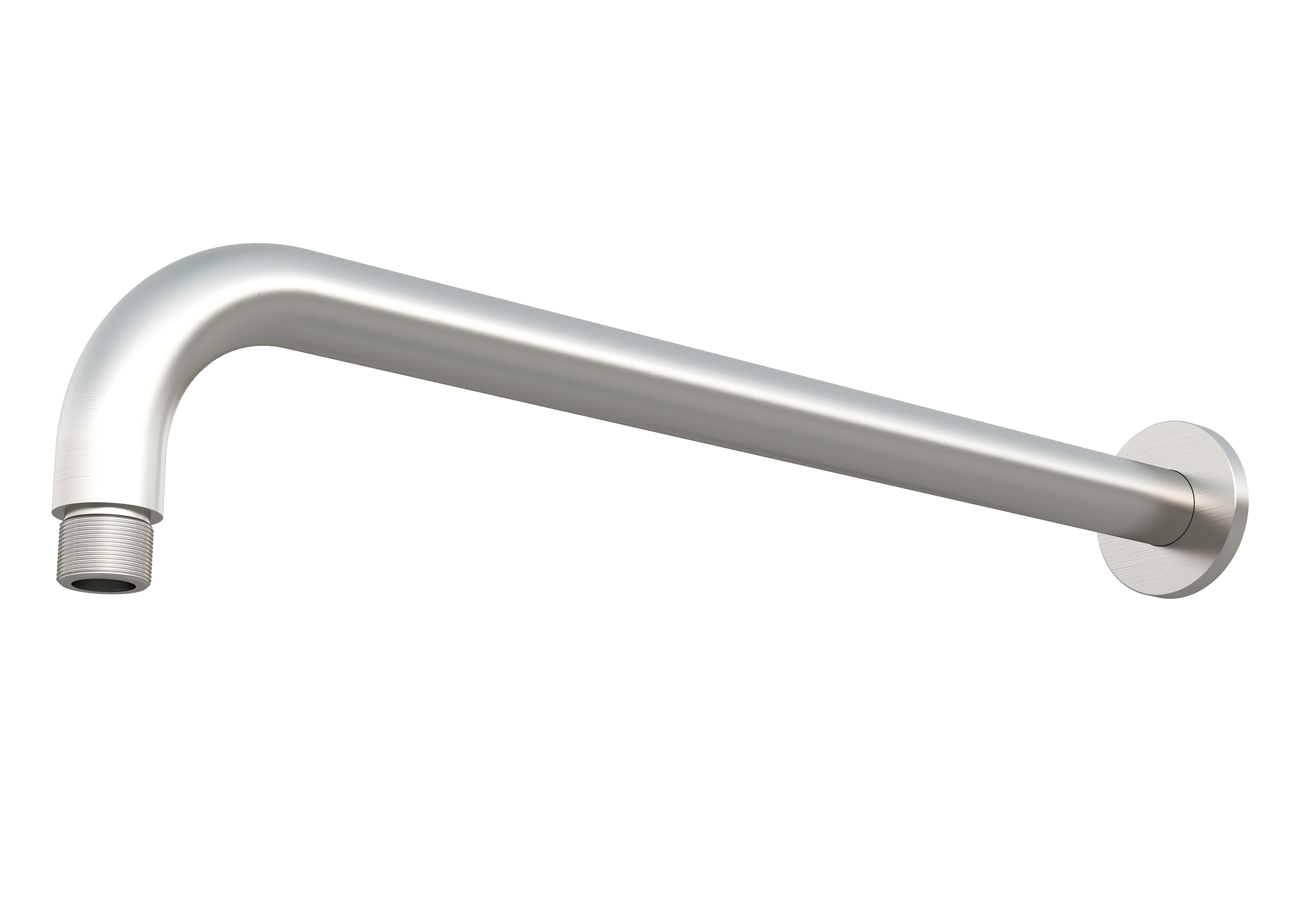 Meir Round Wall Shower Curved Arm 400mm-BN — Designer Bathware