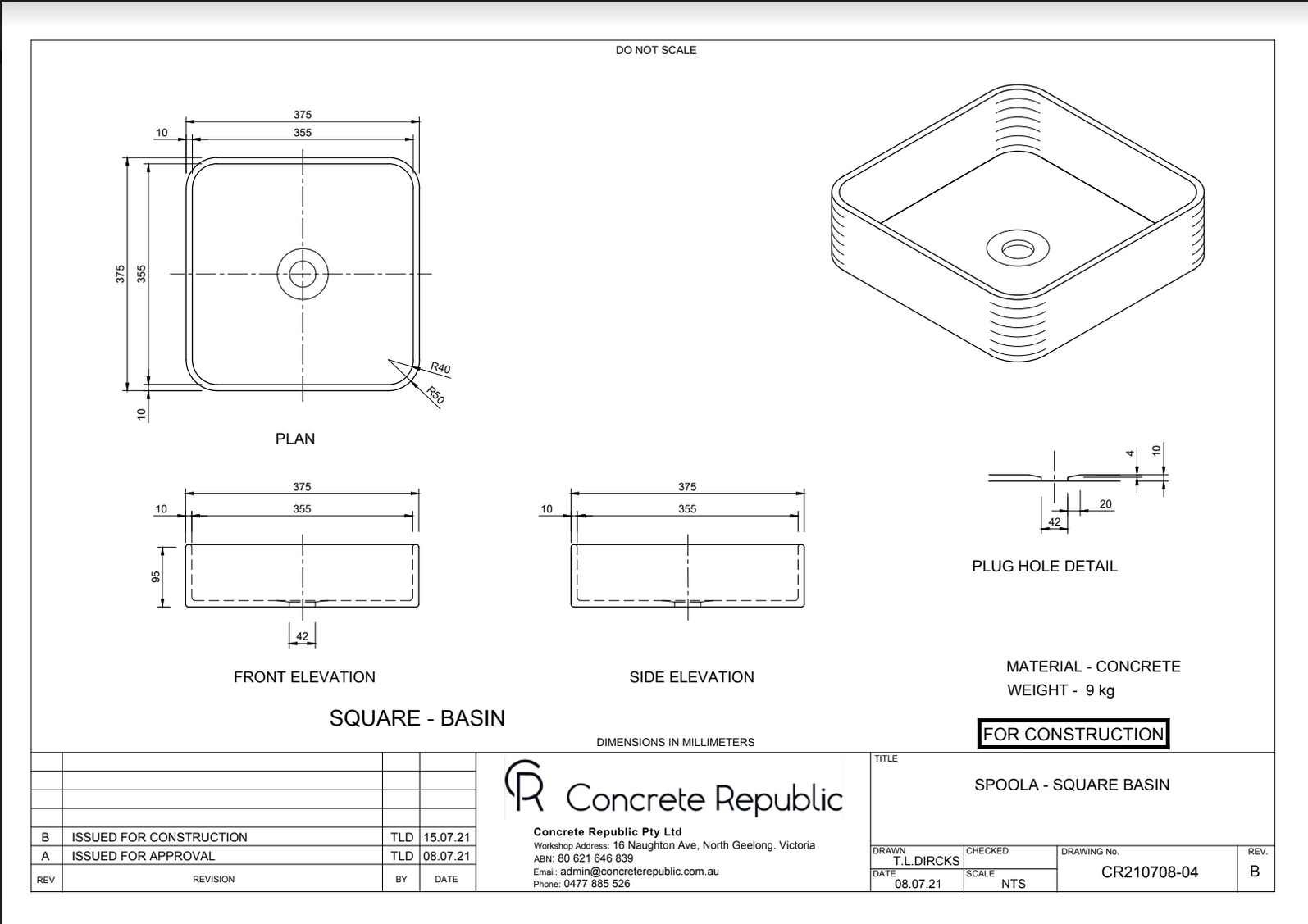 Concrete Republic Spoola Basin — Designer Bathware